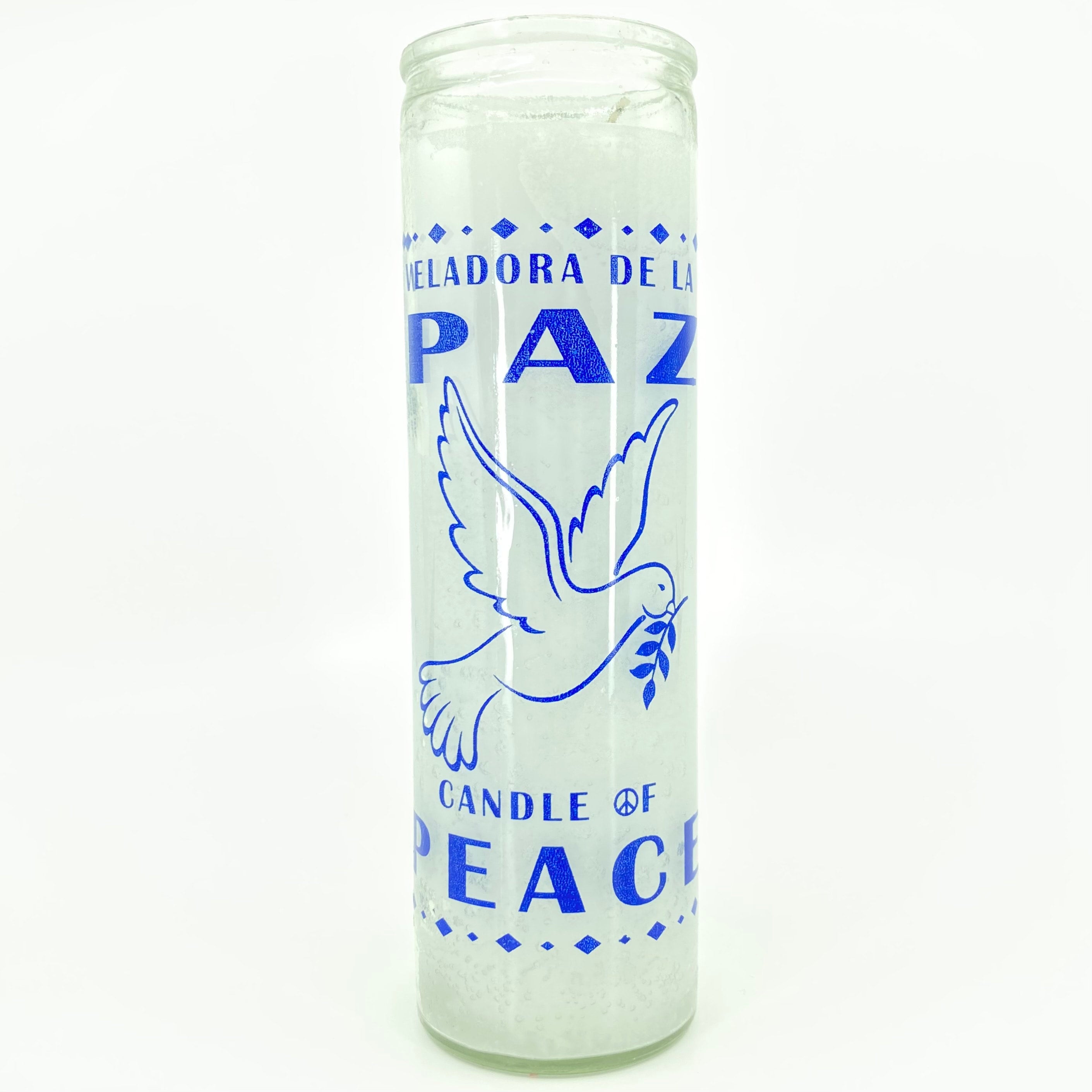 Peace White Candle - Paz Blanca Veladora | The Good Vibe Crystal Shop ...