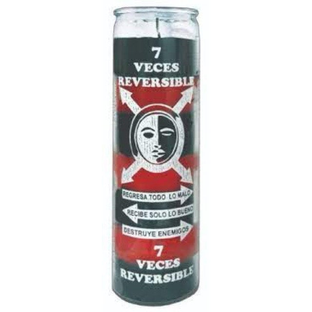 Reversible 7 Times Red & Black Candle - Reversible 7 Vices Rojo & Negro ...